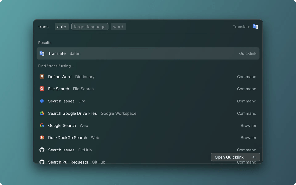 Create Shortcuts on Mac with Quicklinks | Raycast