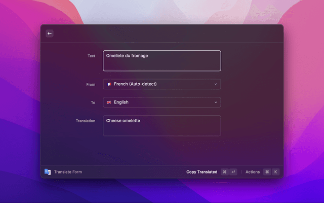 Raycast Store: Google Translate