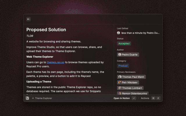 Raycast Store: Notion