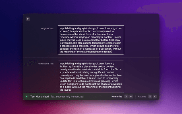 Raycast Store: Humanize AI Text