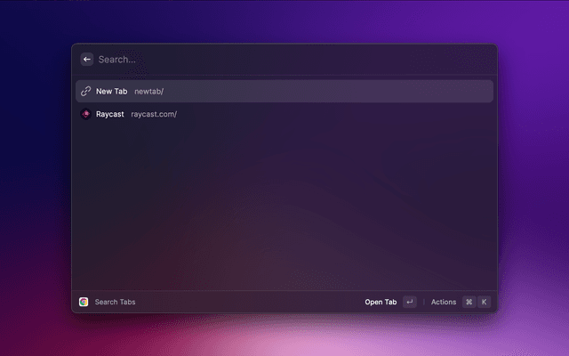 Raycast Store: Google Chrome