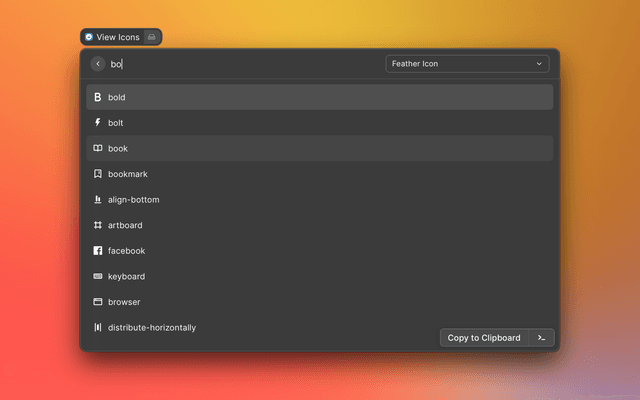 Raycast Store: Iconify — Search Icons