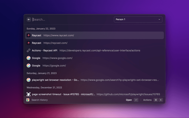 Raycast Store: Google Chrome