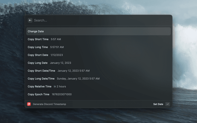 Raycast Store Discord Timestamps