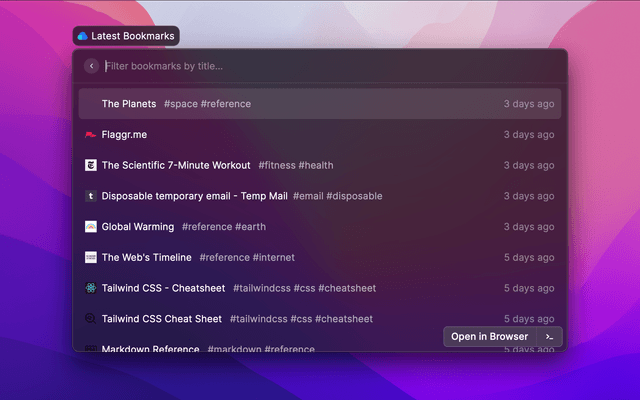 Raycast Store: Raindrop.io