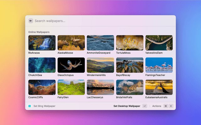 Raycast Store: Bing Wallpaper