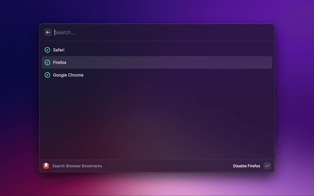 Raycast Store: Browser Bookmarks