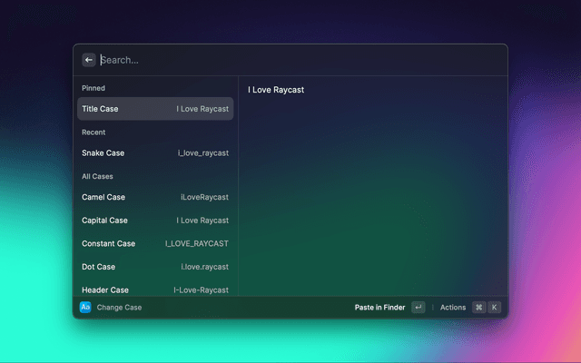Raycast Store: Change Case