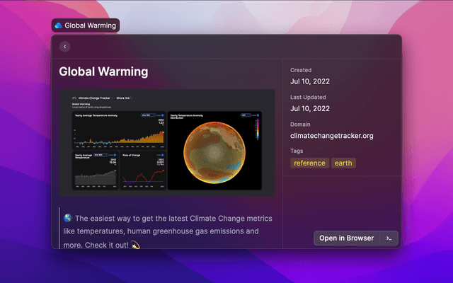 Raycast Store: Raindrop.io