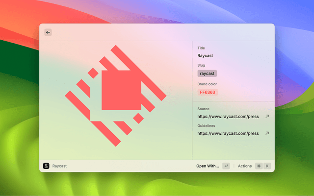 Raycast Store: Brand Icons - simpleicons.org