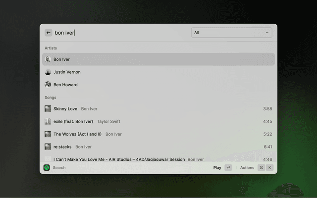 Raycast Store: Spotify Player