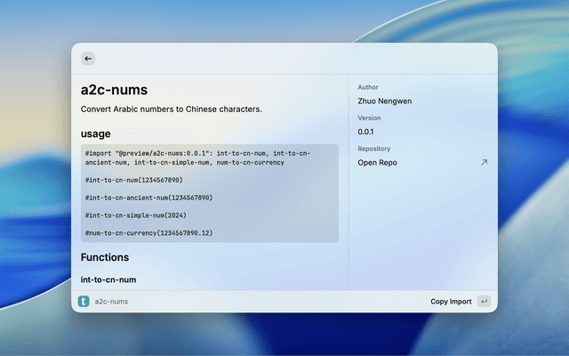 Raycast Store: Typst Universe
