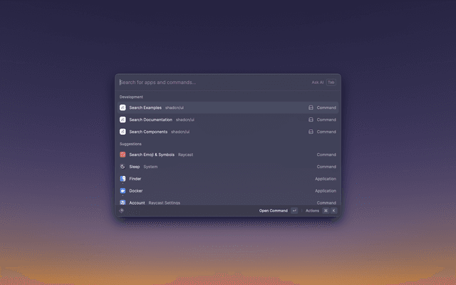 Raycast Store Shadcnui
