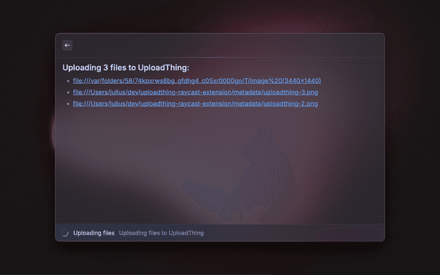 Raycast Store: UploadThing