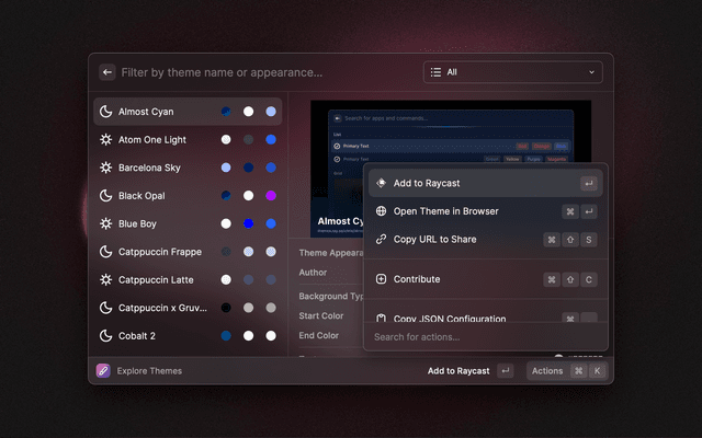Raycast Store: Raycast Explorer - overview