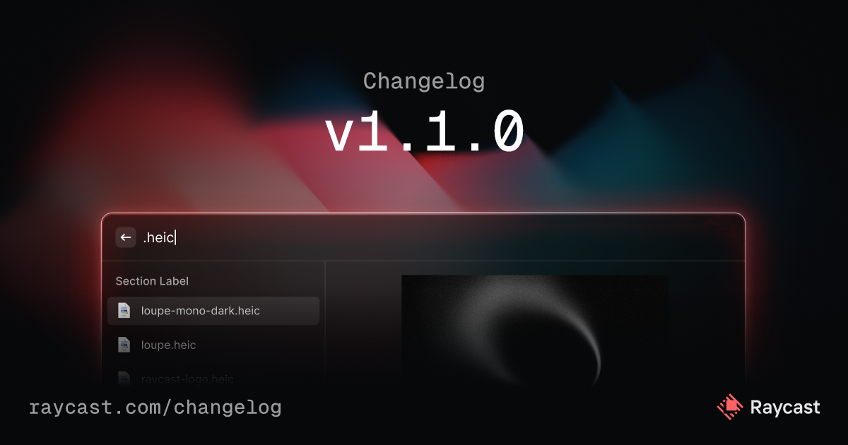 Raycast v1.1.0 - Hide icon from menu bar and other improvements