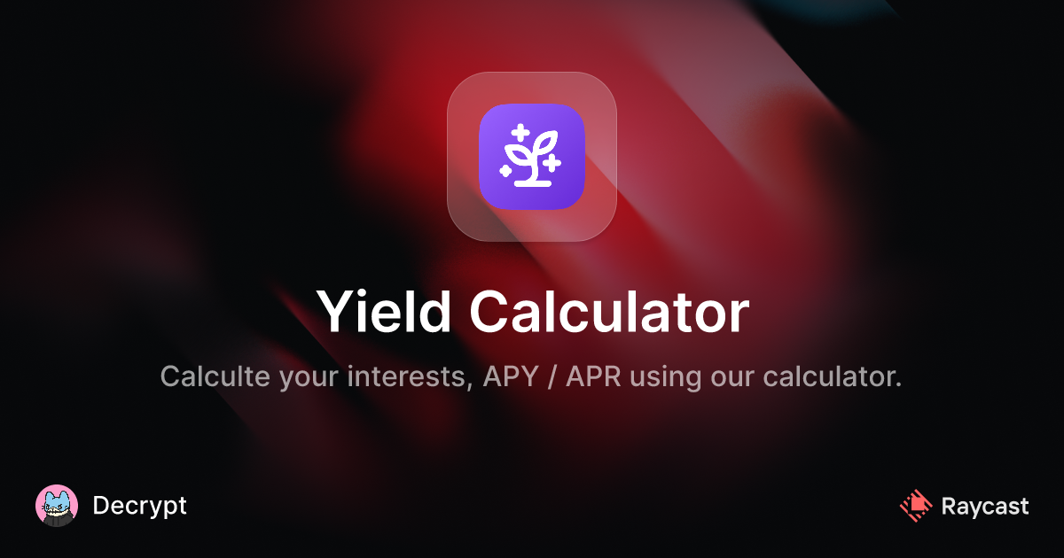 Raycast Store: Yield Calculator