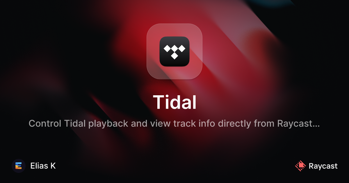 Raycast Store: Tidal