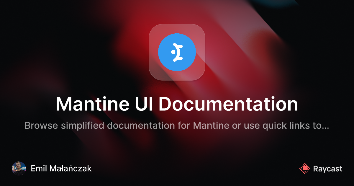 Raycast Store: Mantine UI Documentation