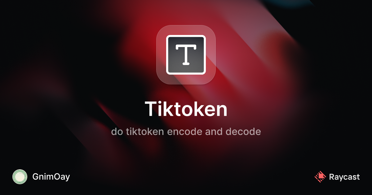 Raycast Store: Tiktoken