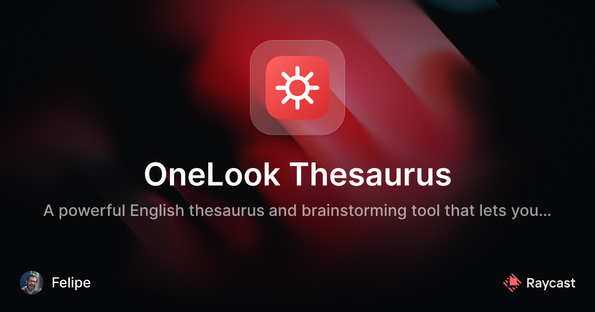 Raycast Store: OneLook Thesaurus