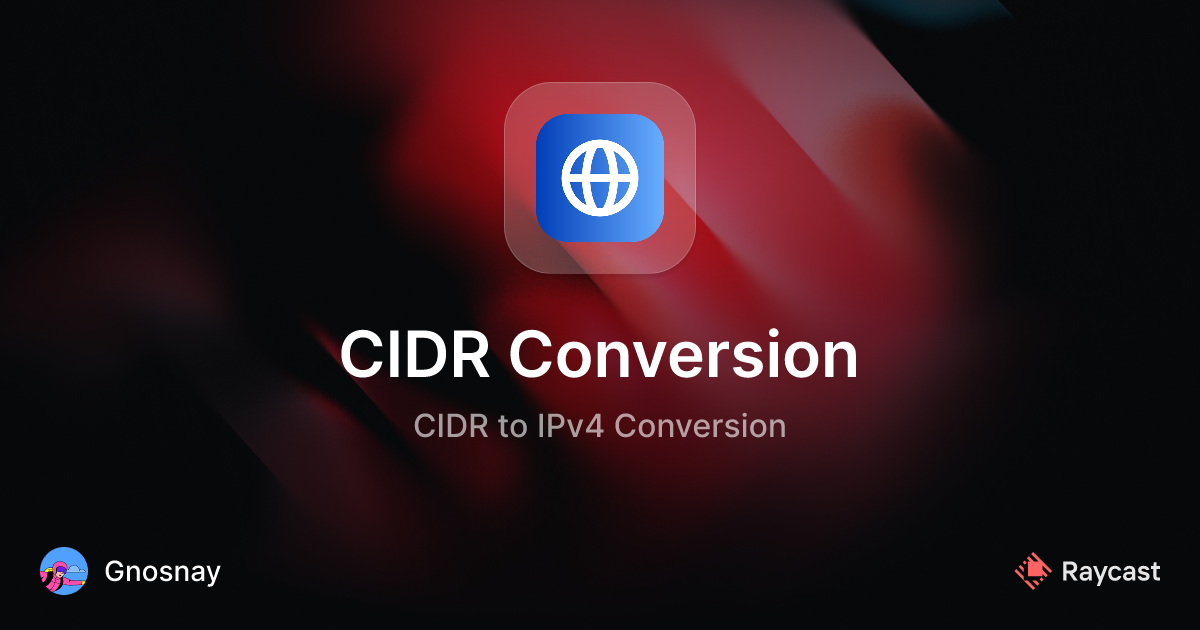 Raycast Store: CIDR Conversion