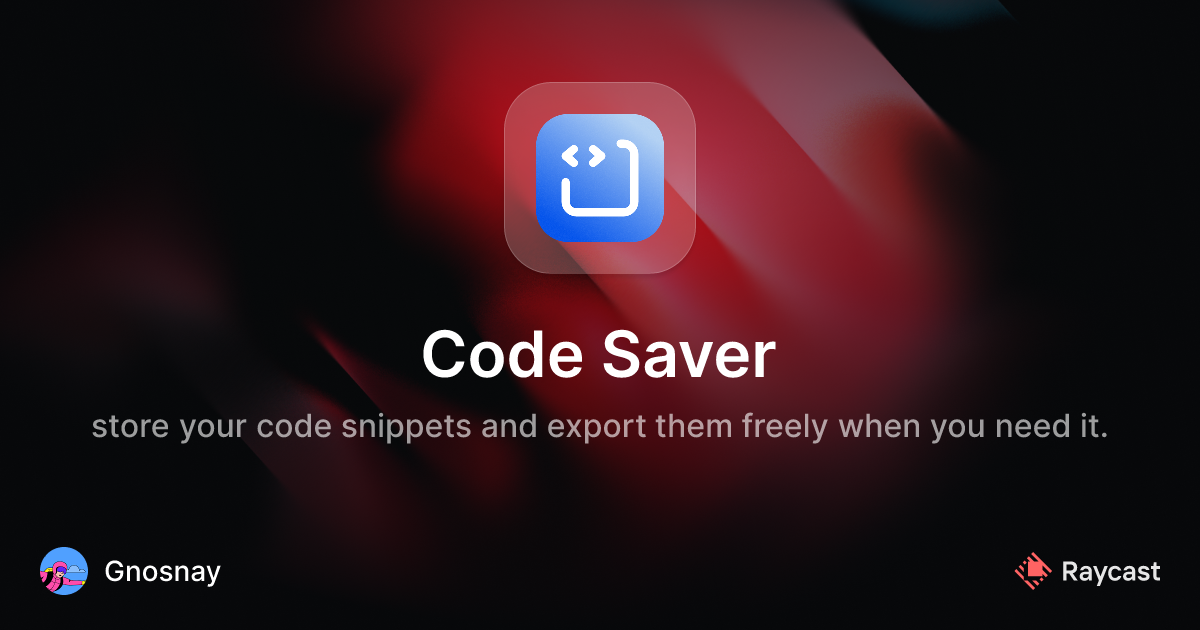Raycast Store: Code Saver