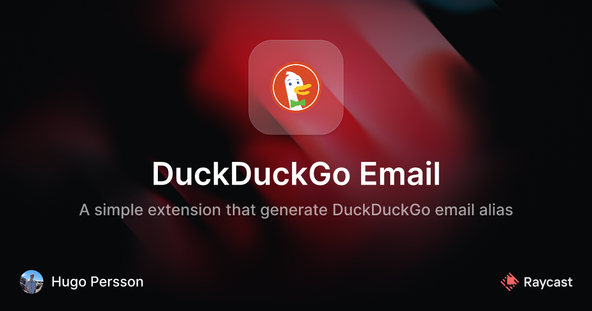 Raycast Store: DuckDuckGo Email