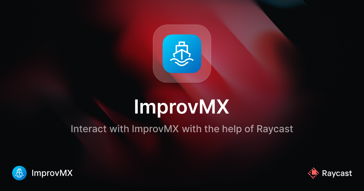 Raycast Store: ImprovMX