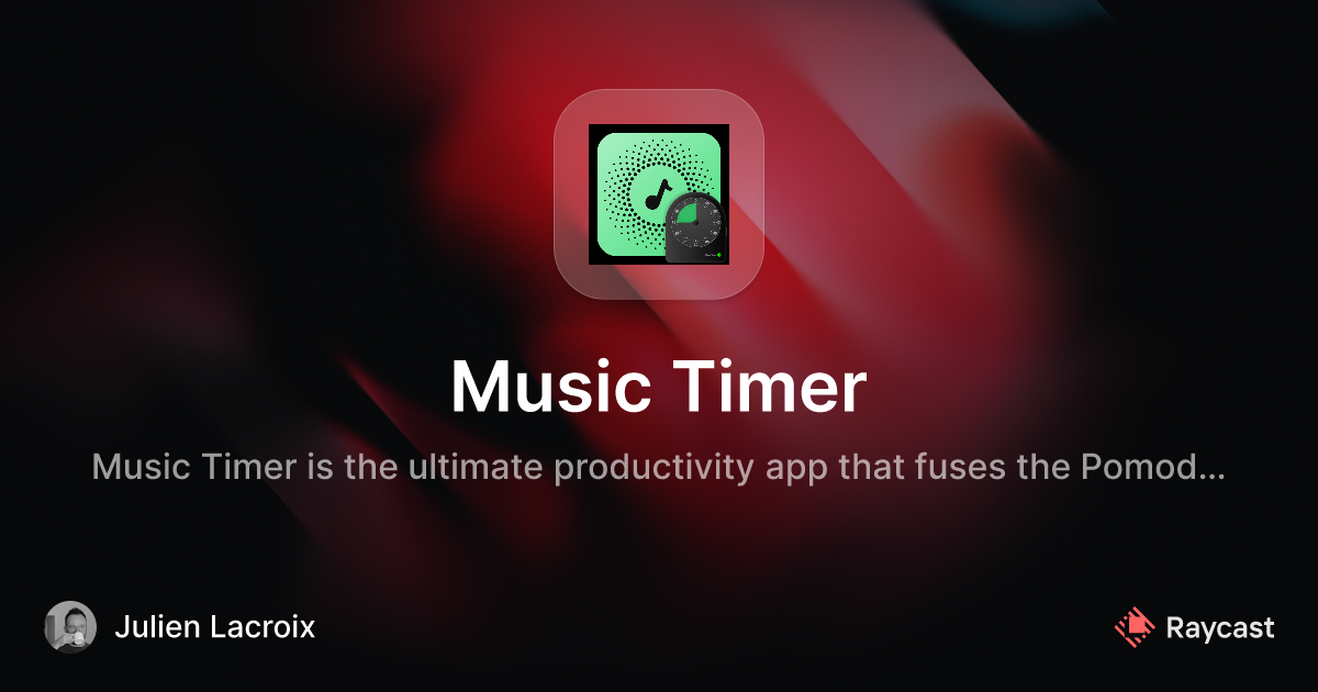 Raycast Store: Music Timer