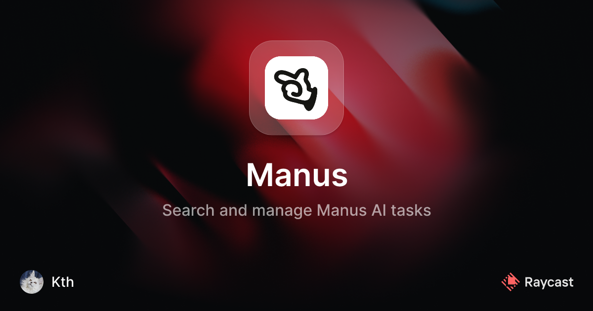 Raycast Store: Manus