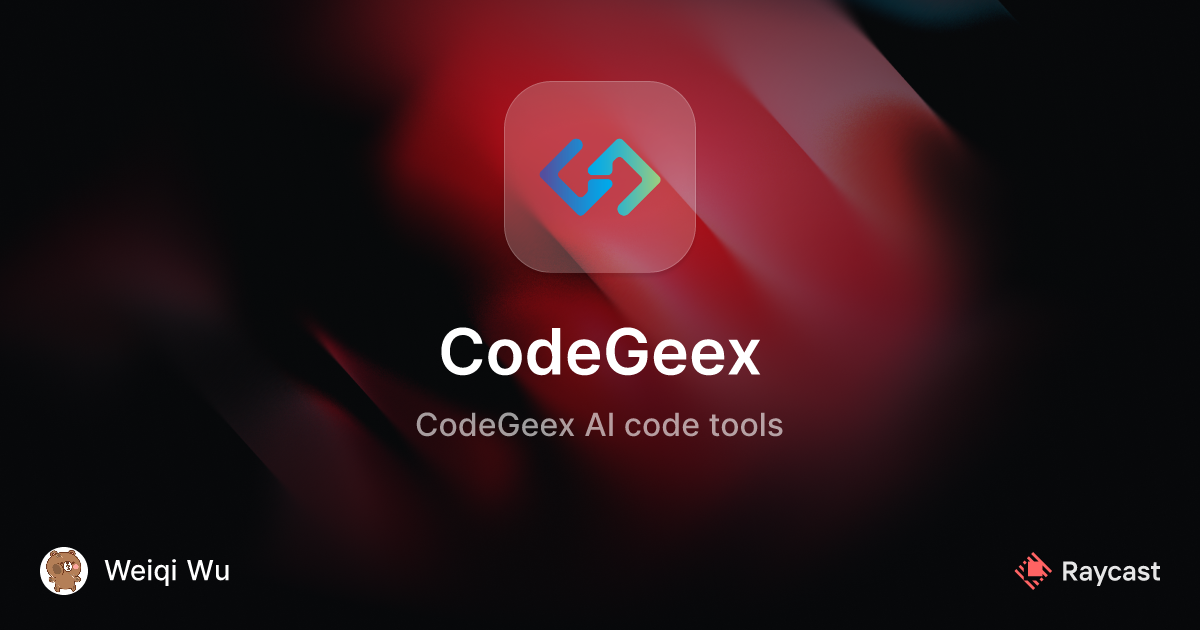 Raycast Store: CodeGeex