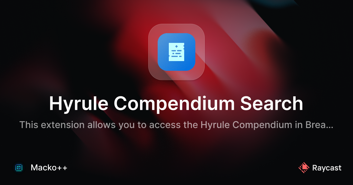 Raycast Store: Hyrule Compendium Search