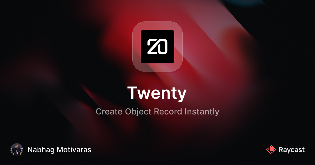 Raycast Store: Twenty