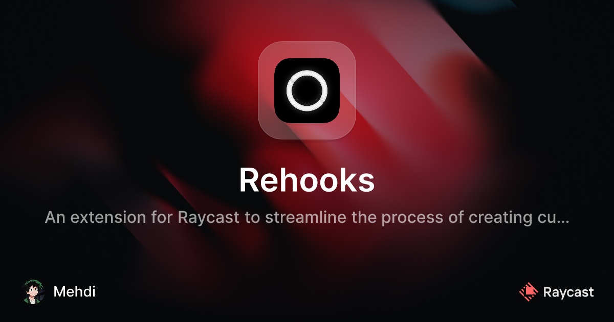 Raycast Store: Rehooks