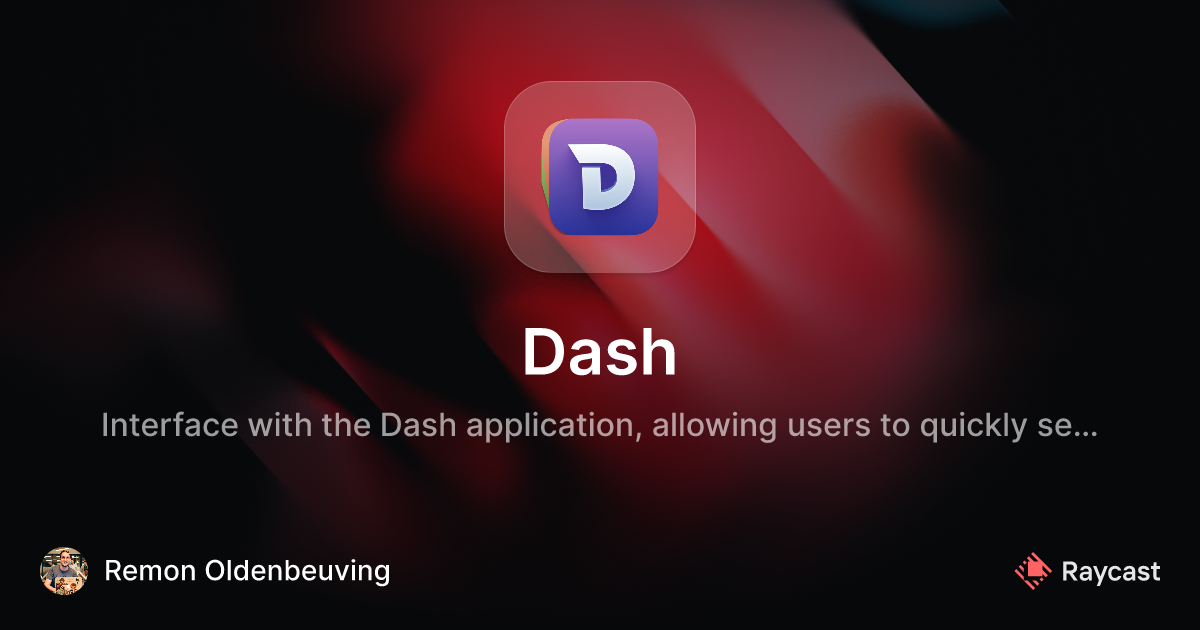Raycast Store: Dash