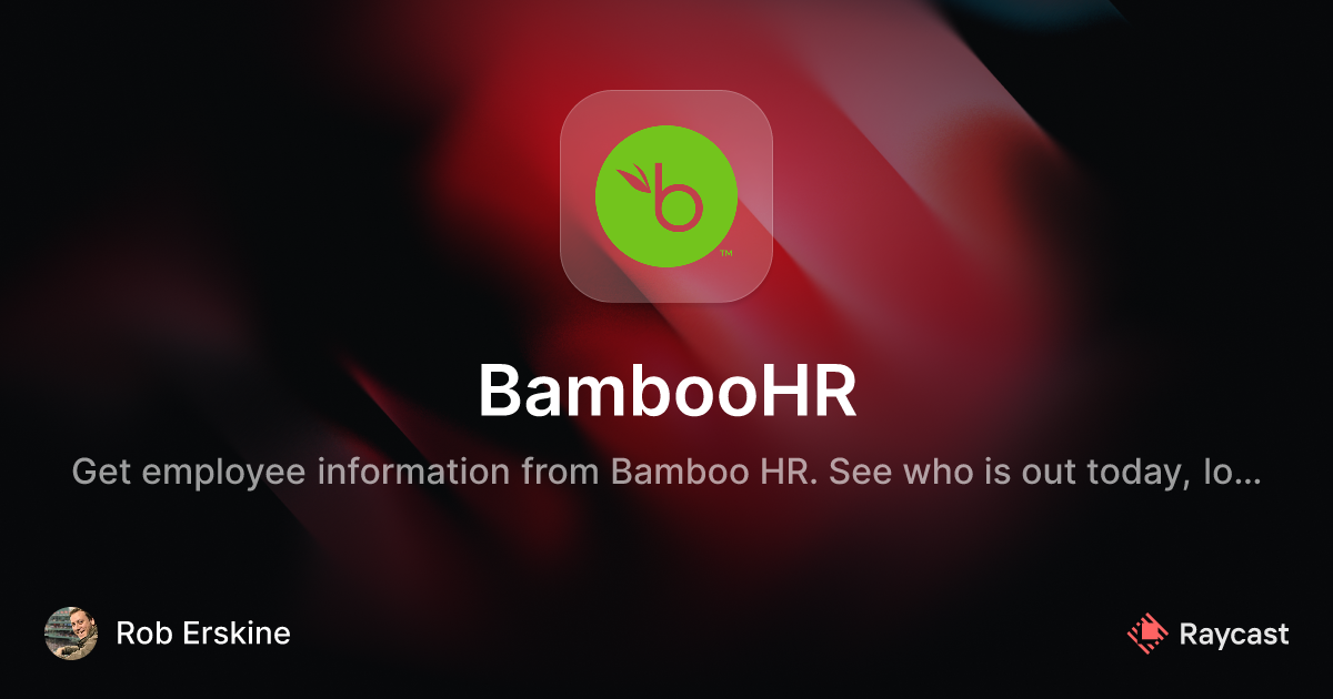 Raycast Store: BambooHR
