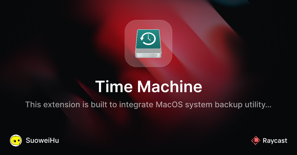 Raycast Store: Time Machine