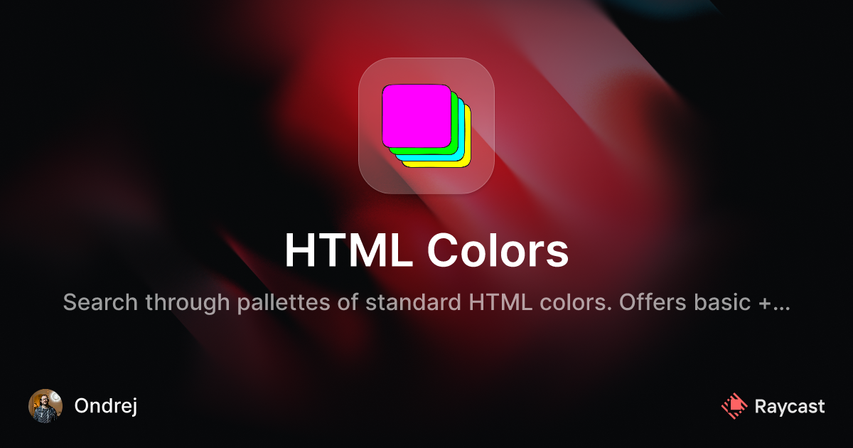 Raycast Store: HTML Colors