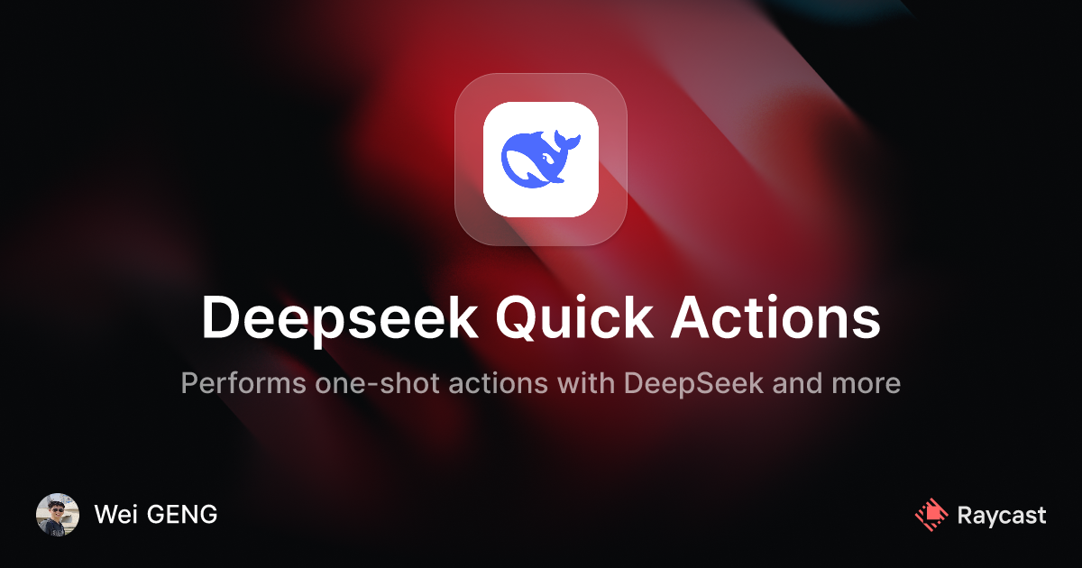Raycast Store: Deepseek Quick Actions