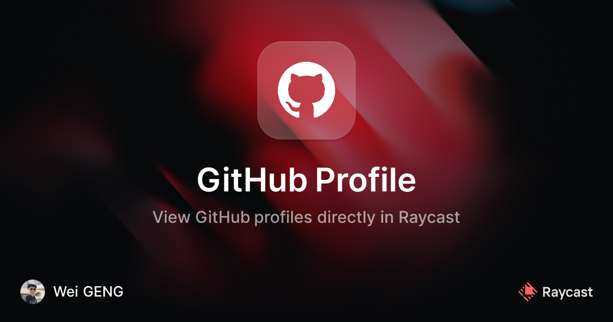 Raycast Store: GitHub Profile