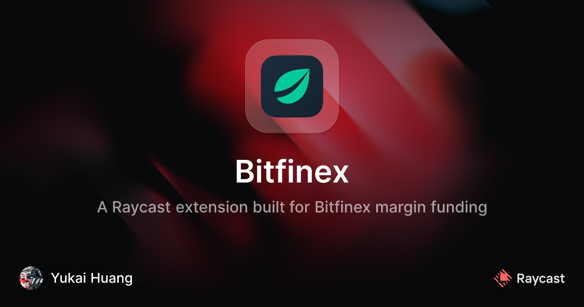 Raycast Store: Bitfinex