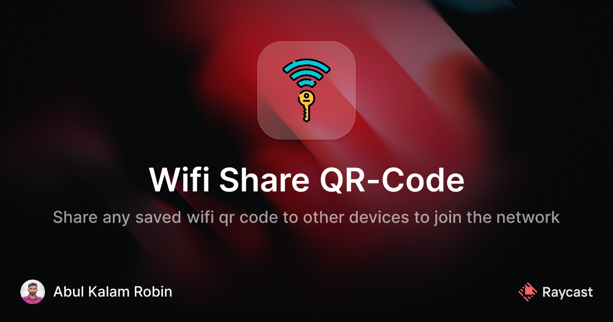 Raycast Store: Wifi Share QR-Code