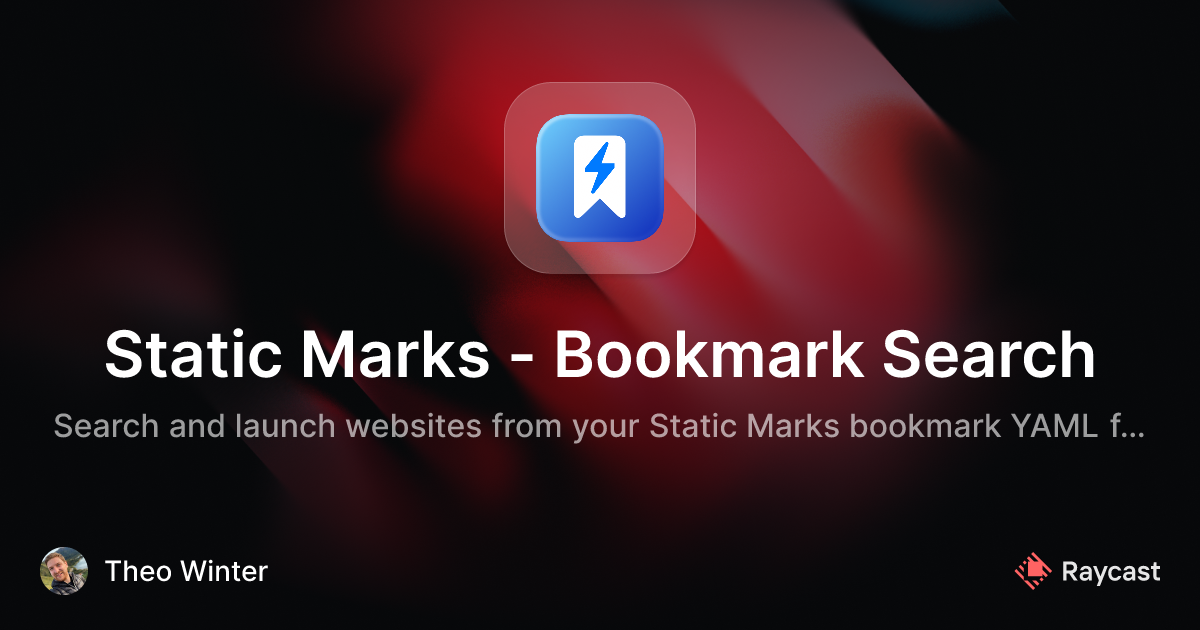 Raycast Store: Static Marks - Bookmark Search