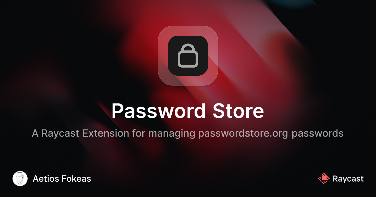 Raycast Store: Password Store