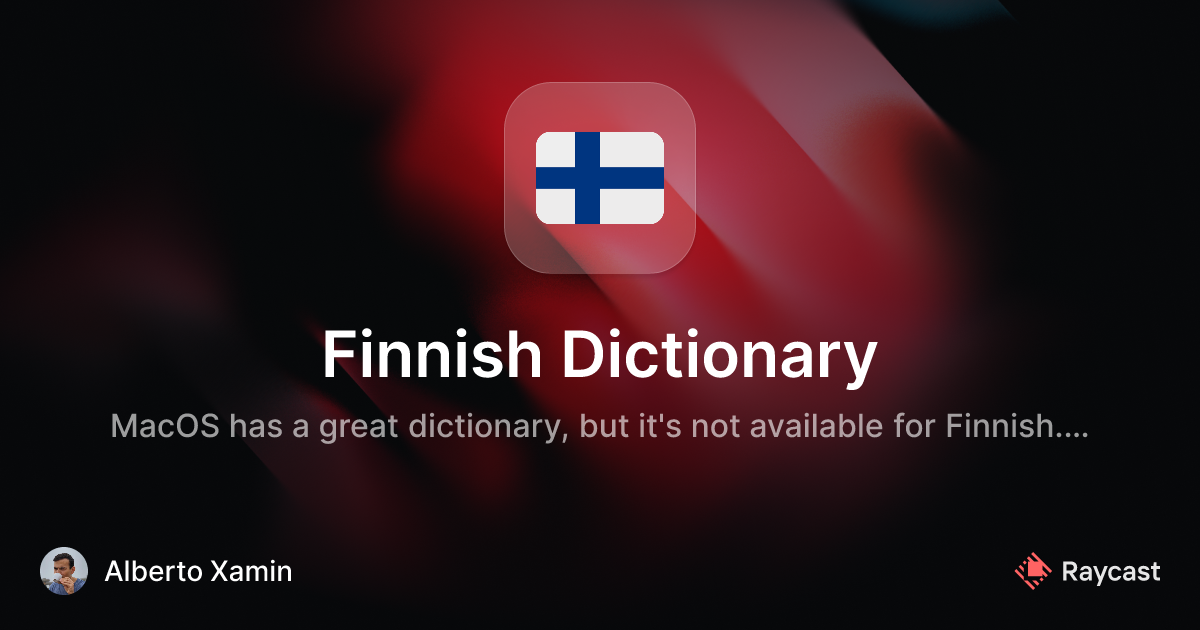 Raycast Store: Finnish Dictionary