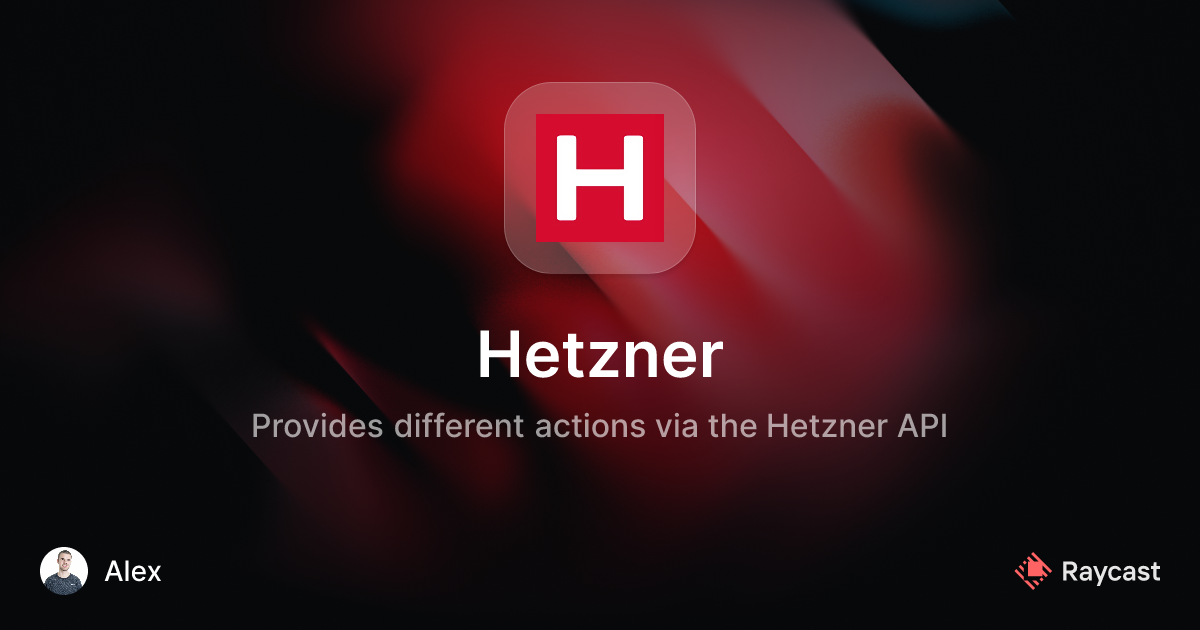 Raycast Store: Hetzner
