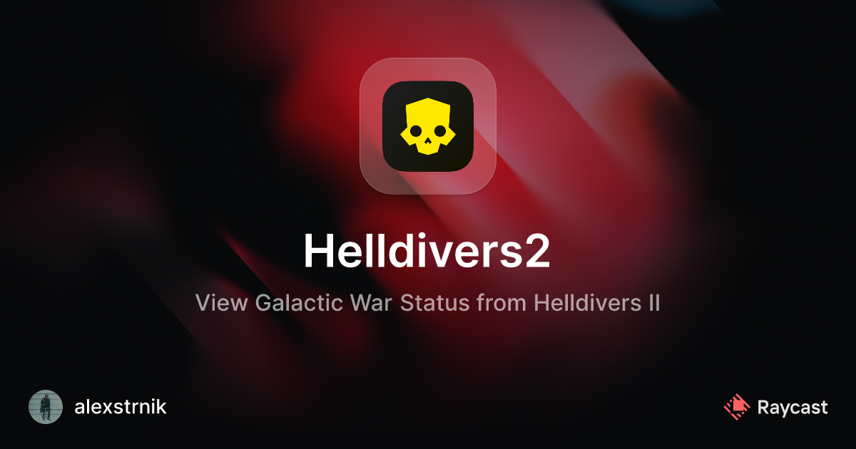 Raycast Store: Helldivers2