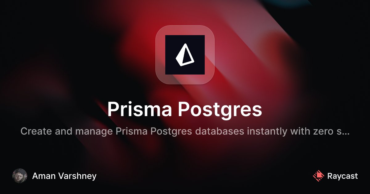 Raycast Store: Prisma Postgres