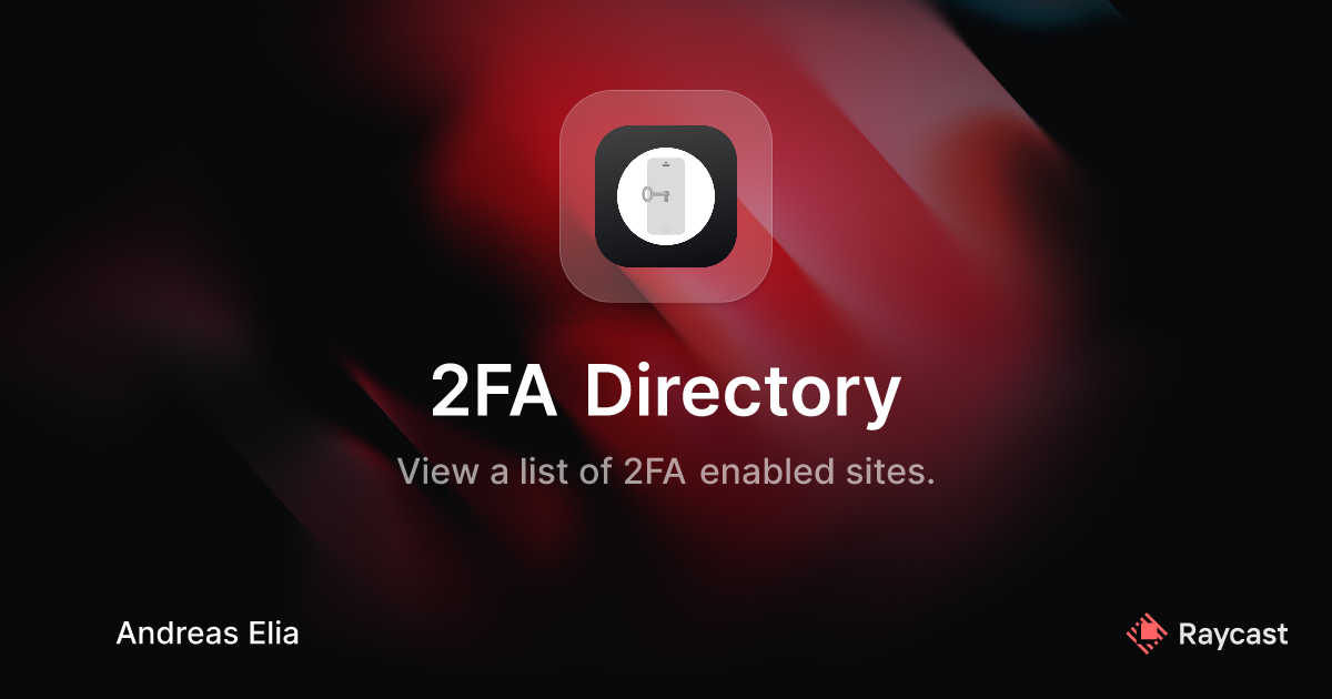 Raycast Store: 2FA Directory